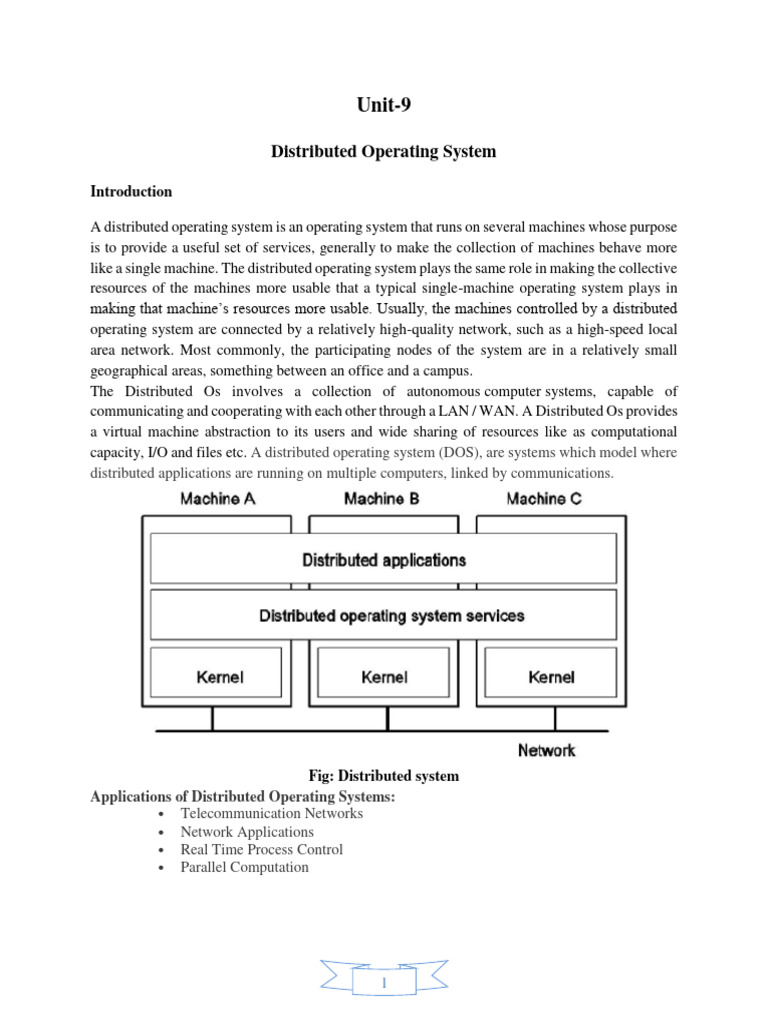 Unit-9 Distributed Operating System | PDF | Operating System ... Unit-9 Distributed Operating System | PDF | Operating System ...