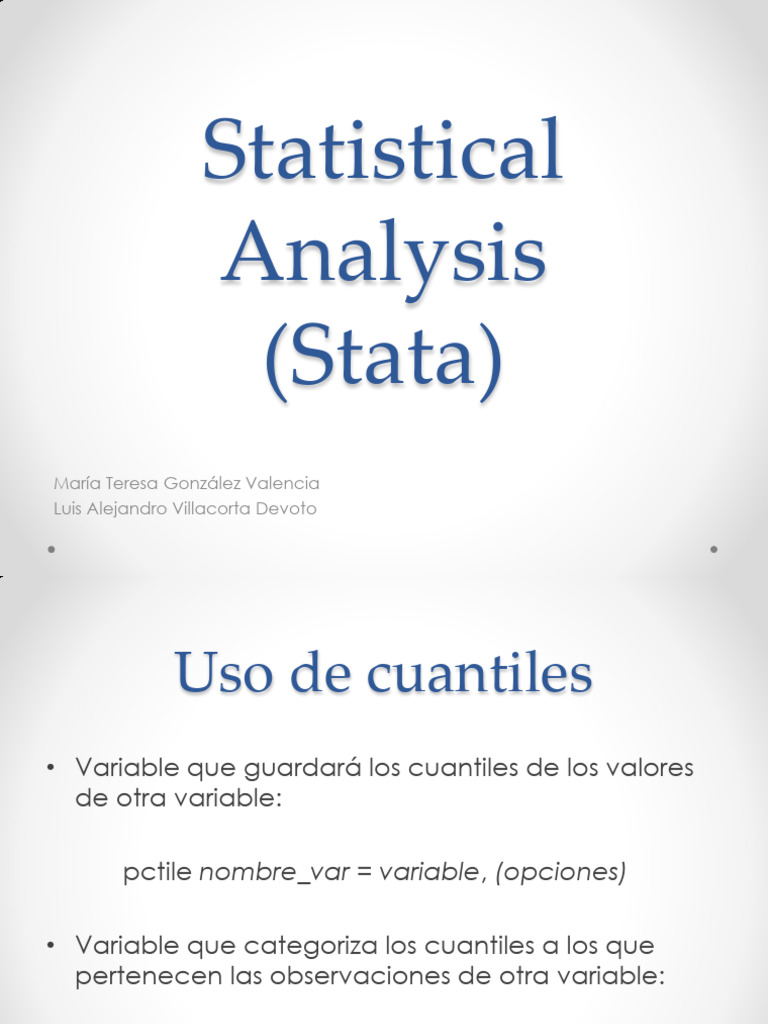 03 Stata | PDF | Cuantil | Muestreo (Estadísticas)
