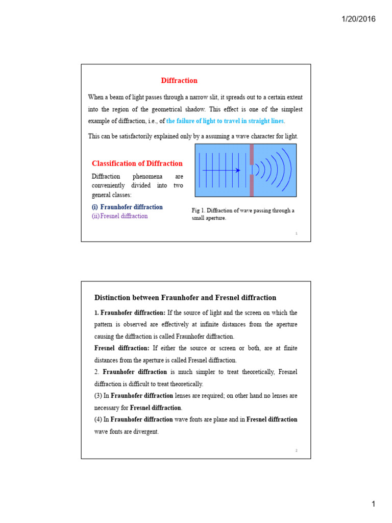 Diffraction Slides | Download Free PDF | Diffraction | Motion (Physics)