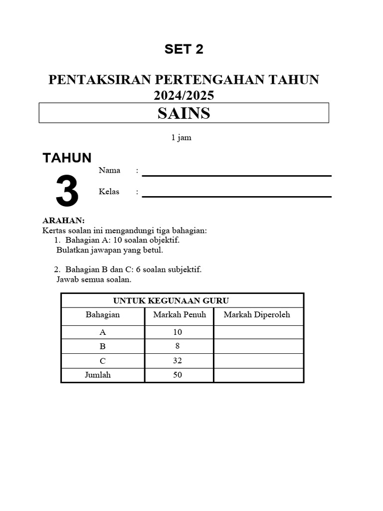 TP2757_-_2_SET_PENTAKSIRAN_PERTENGAHAN_TAHUN_SAINS_TAHUN_3_PPT_2024-20254 | PDF