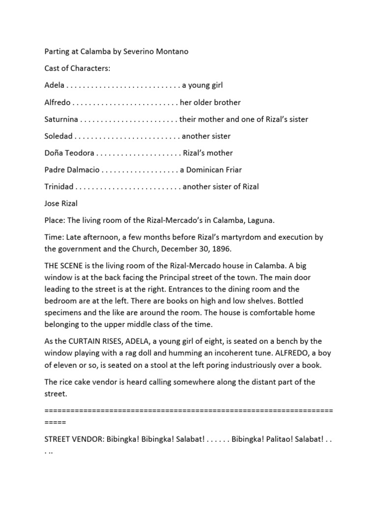 Parting at Calamba by Severino Montano | PDF