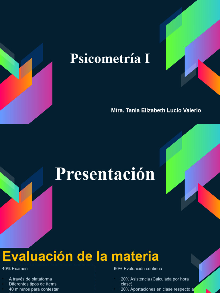 Presentacion Psicometria 1 | PDF