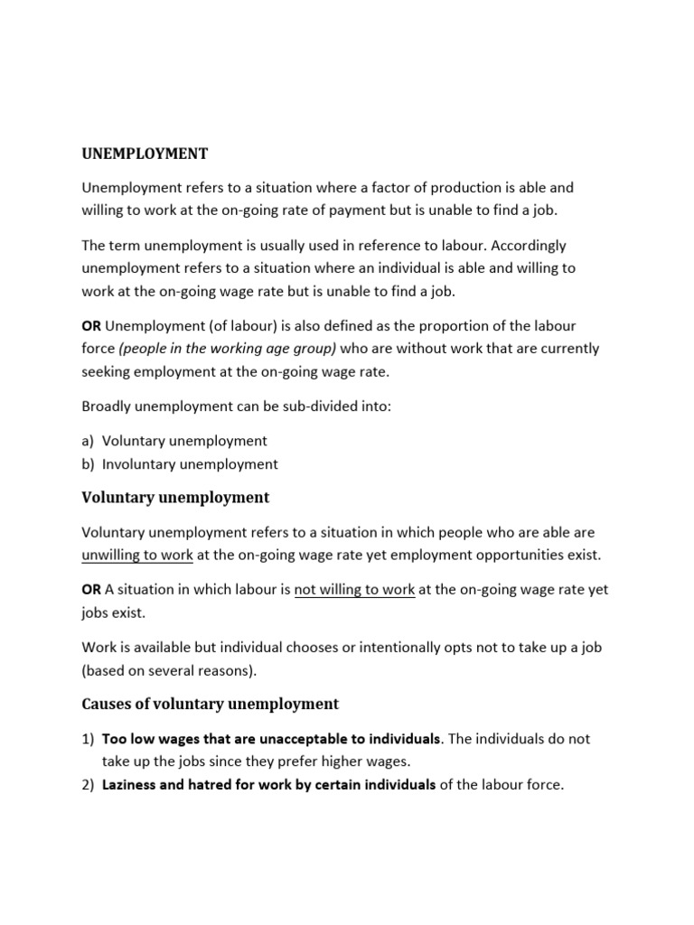 Types and Causes of Unemployment | PDF | Unemployment | Labour Economics