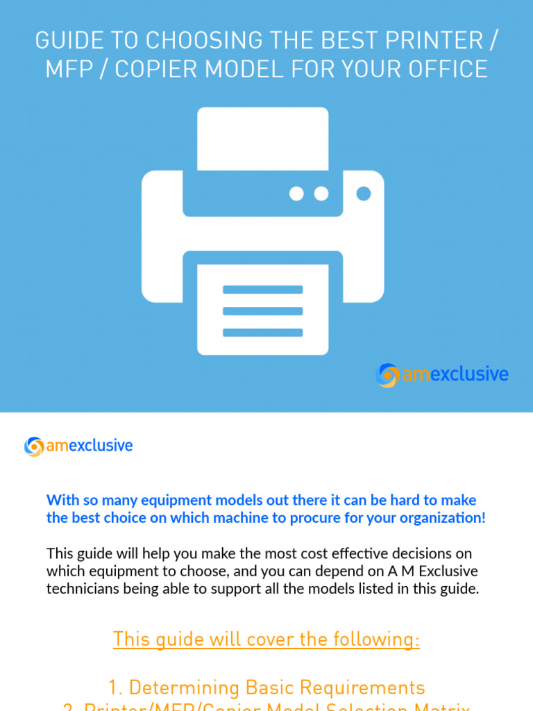 Guide To Choosing The Best Printer-Mfp-Copier For Your Office | Download Free PDF | Printer ...