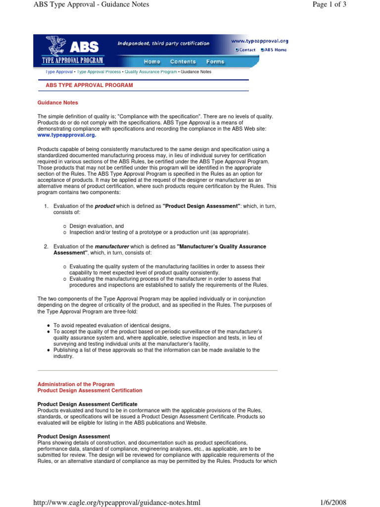 ABS Overview | PDF | Specification (Technical Standard) | Iso 9000