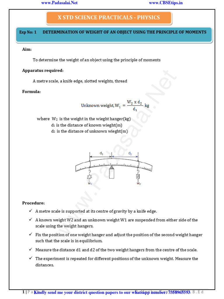 10th Science Practical Guide: Physics | PDF | Metrology | Optics
