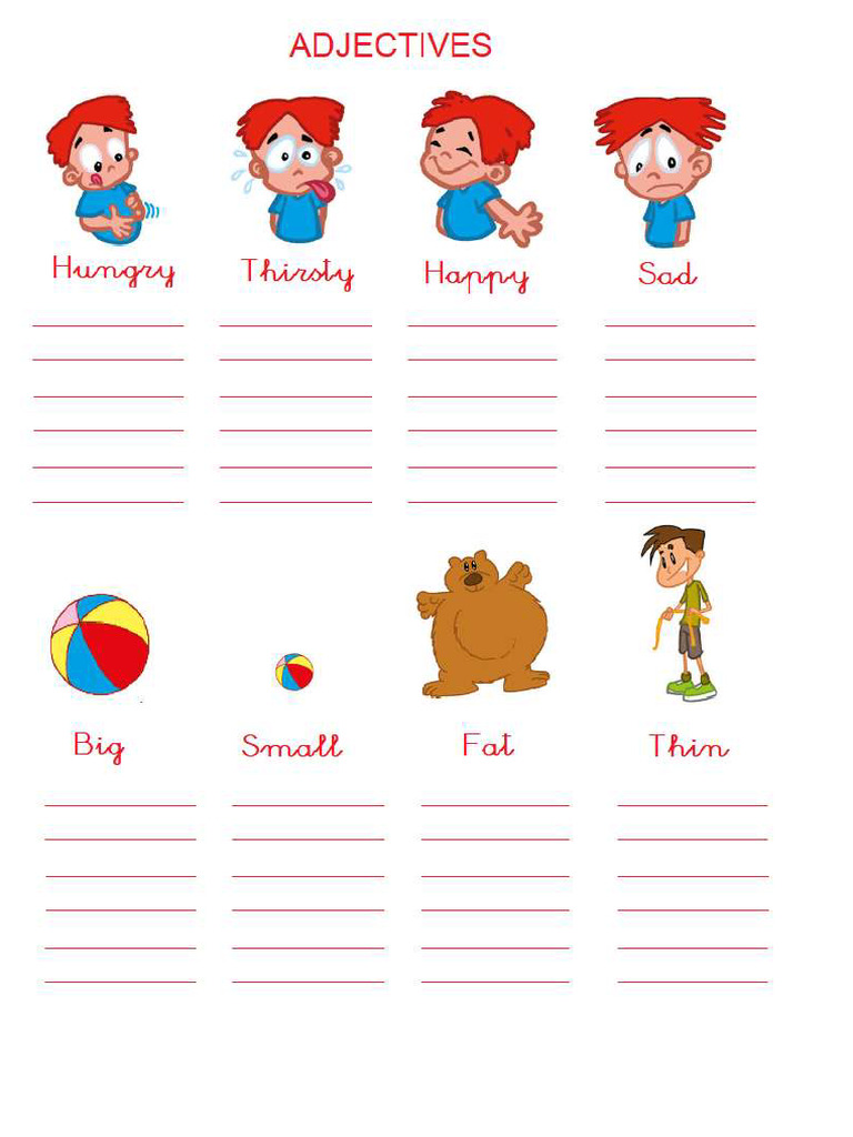 Adjectives Writing | PDF