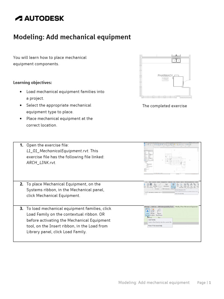 Revit-Mechanical-Cert-Prep L1 01 MechanicalEquipment v01 | PDF