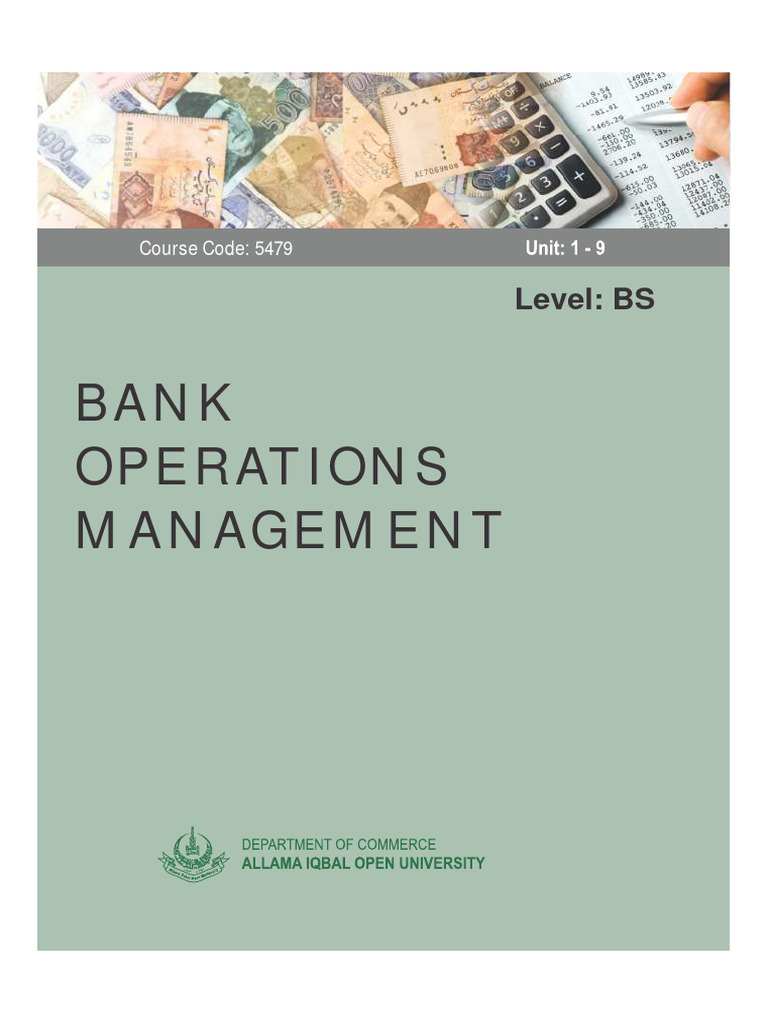 Bank Operations Management: Level: BS | PDF | Banks | Deposit Account