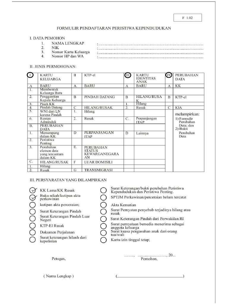 Form f1.02 Conteng | PDF