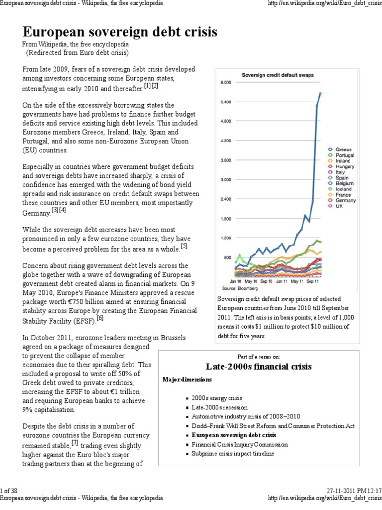 European Sovereign Debt Crisis - Wikipedia, The Free Encyclopedia | PDF ...