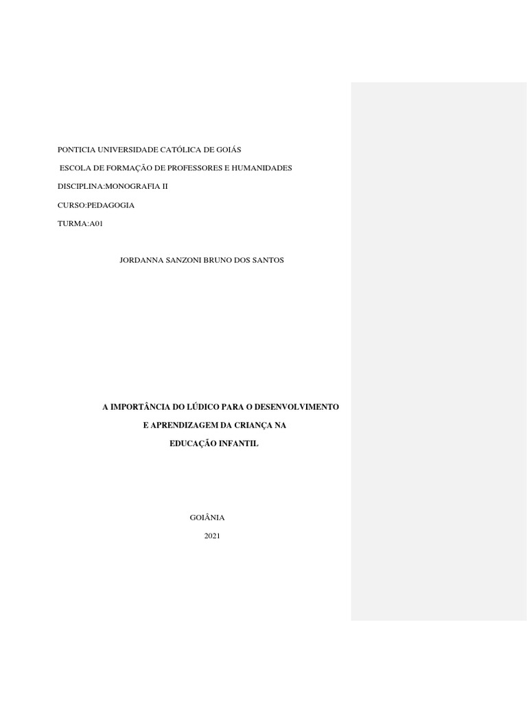 Importância Do Lúico para o Desenvolvimento | PDF | Educação Montessori ...
