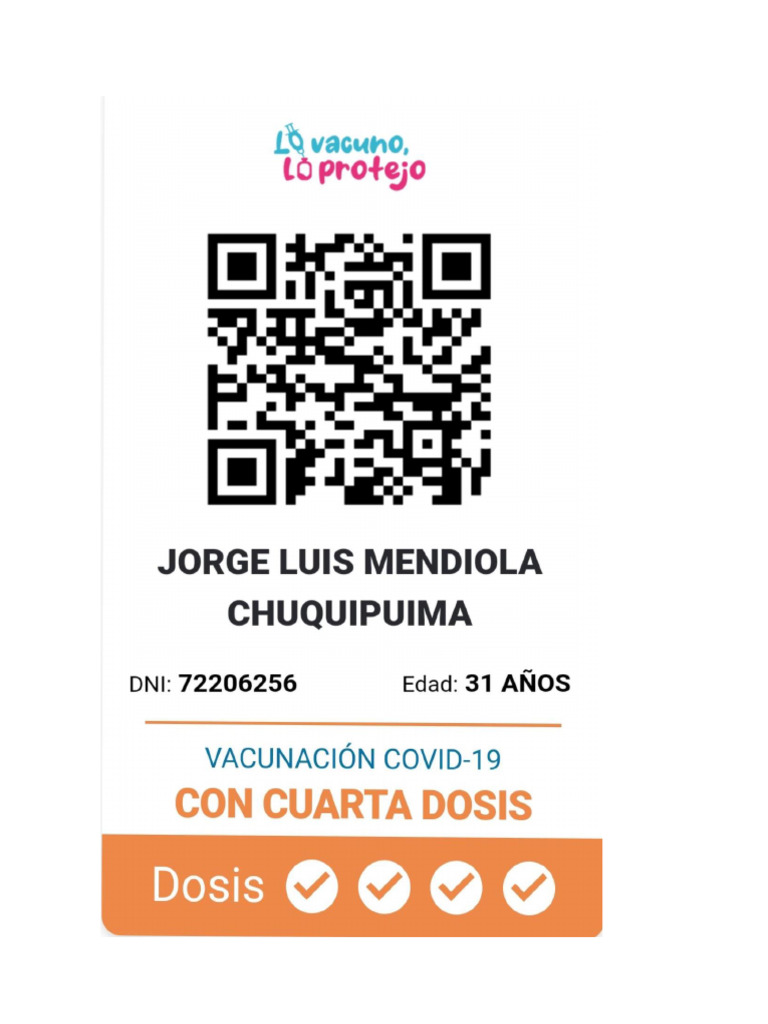 Carnet Jorge Mendiola Chuquipoma | PDF