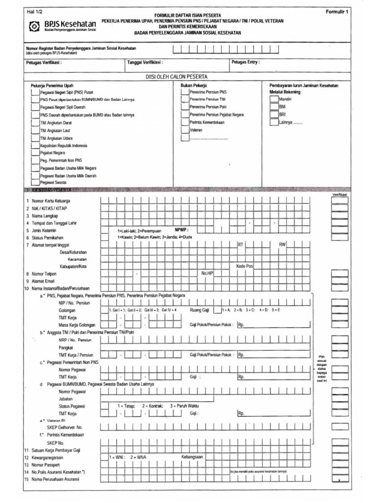 Formulir BPJS Kesehatan | PDF