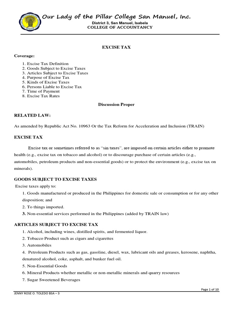 Excise Tax Module | PDF | Taxes | Petroleum