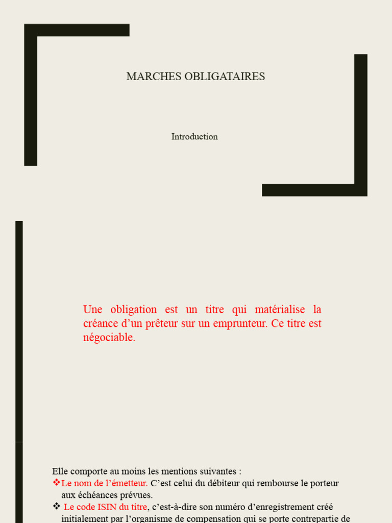 Chap2 Marché Fin | PDF | Obligation (Finance) | Notation financière