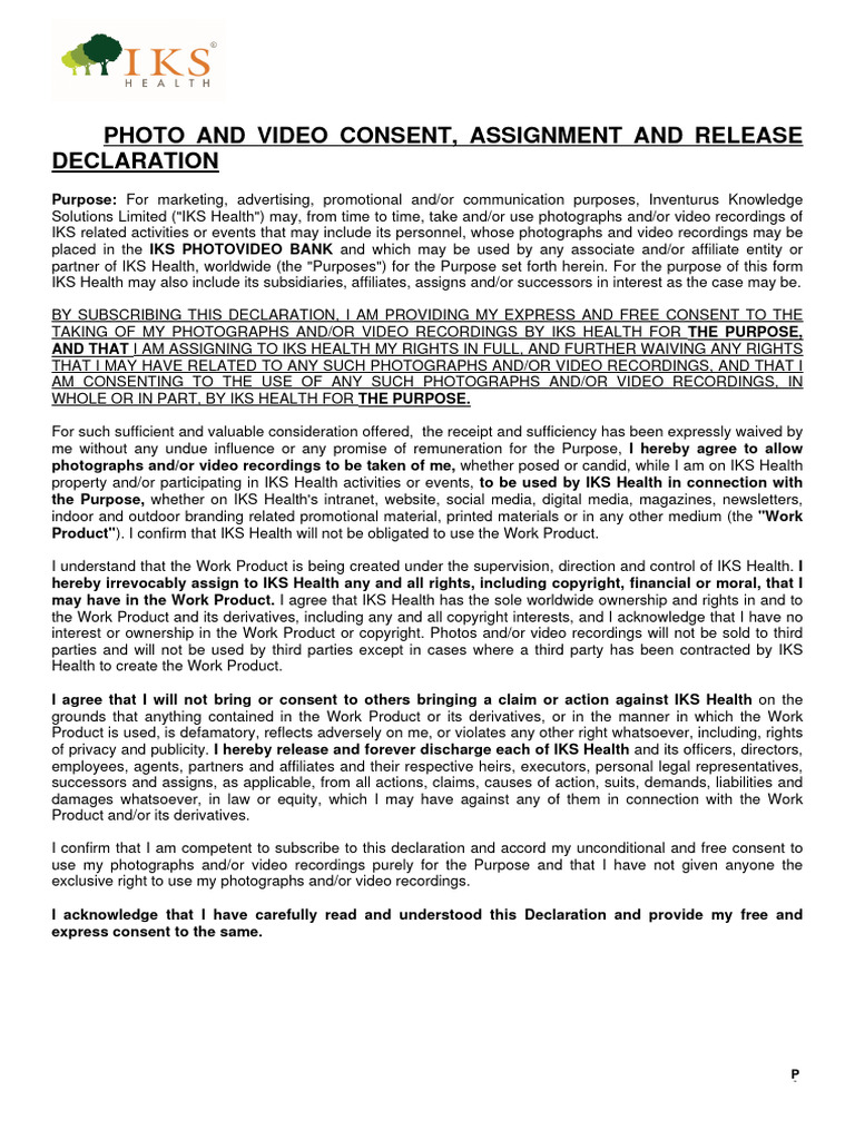 Photo and Video Consent Form - Photo and Video Consent Form | PDF ...