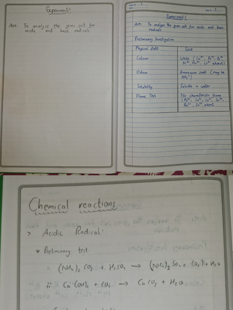 Chemistry Practical File | PDF