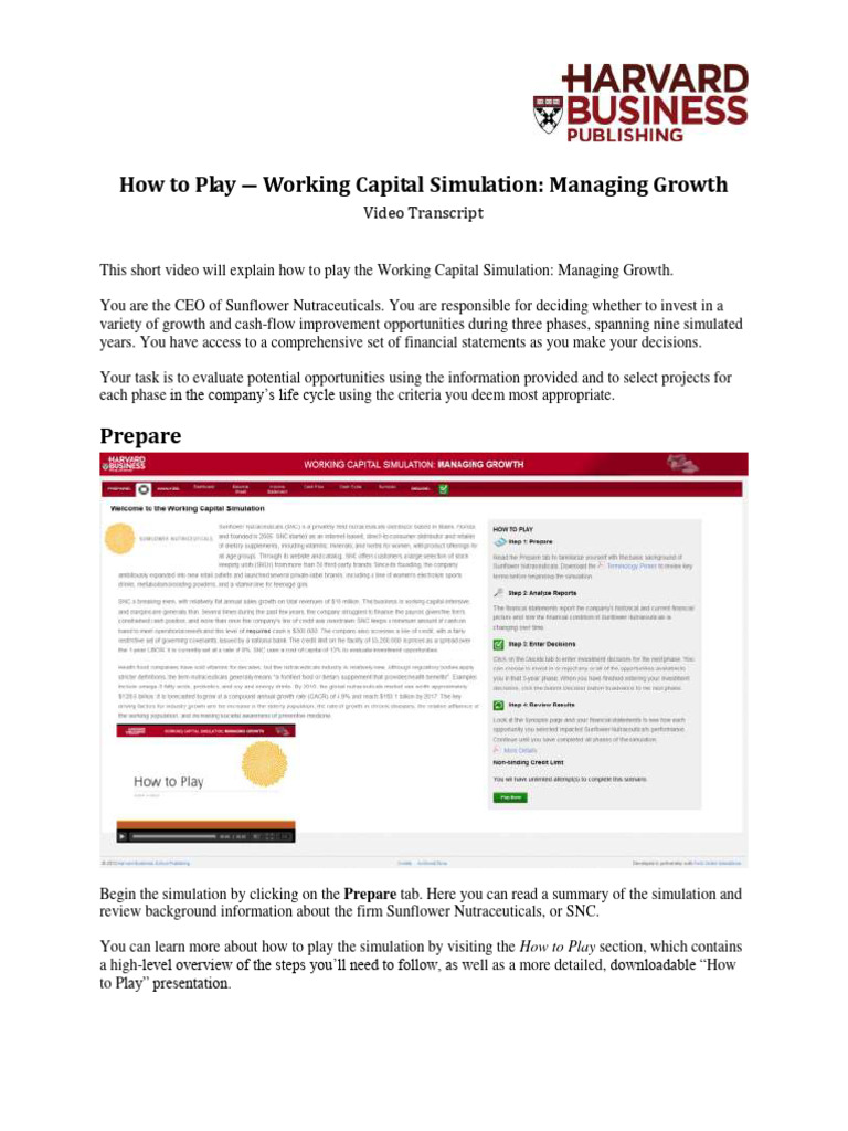 SFG Harvard Simulation Video - HBP - WC - HTP - Transcript | PDF ...