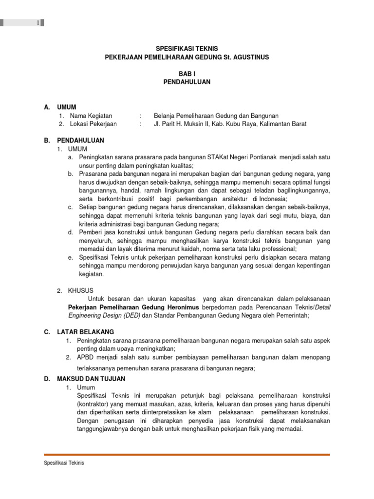 Spektek Gedung Agustinus | PDF