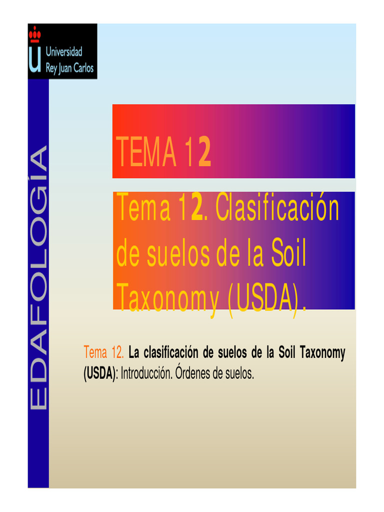 12.la Clasificación de Suelos de La Soil Taxonomy (USDA) | PDF ...
