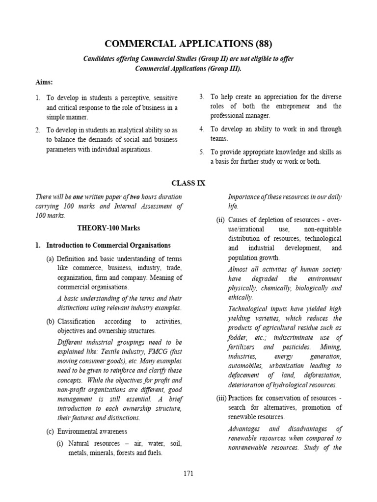 ICSE Commercial Applications 25 | PDF | Banks | Sales