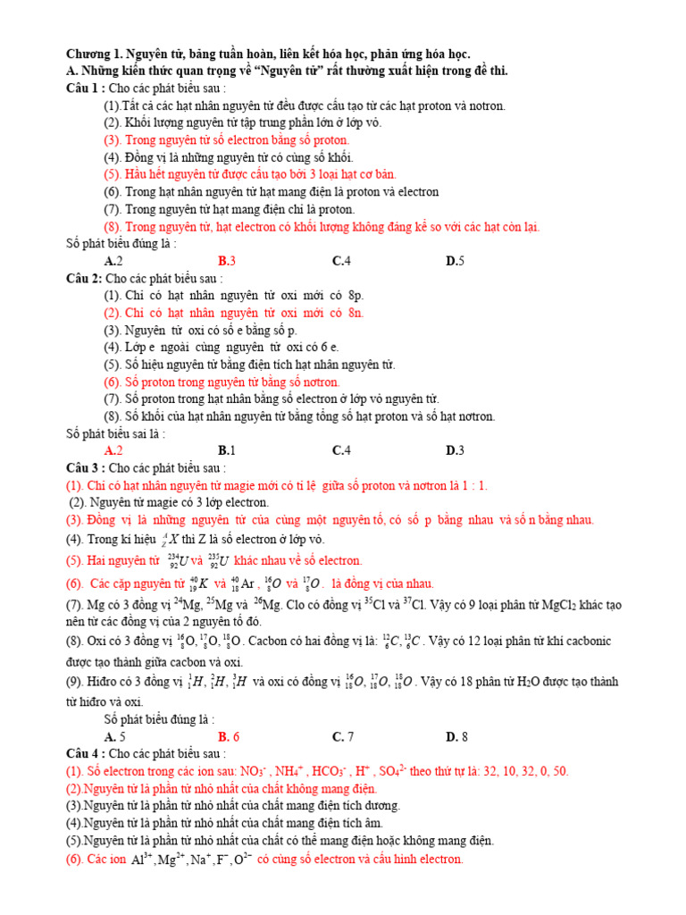 bai-tap-chuyen-de-nguyen-tu-bang-tuan-hoan-lien-ket-hoa-hoc-phan-ung-hoa-hoc | PDF