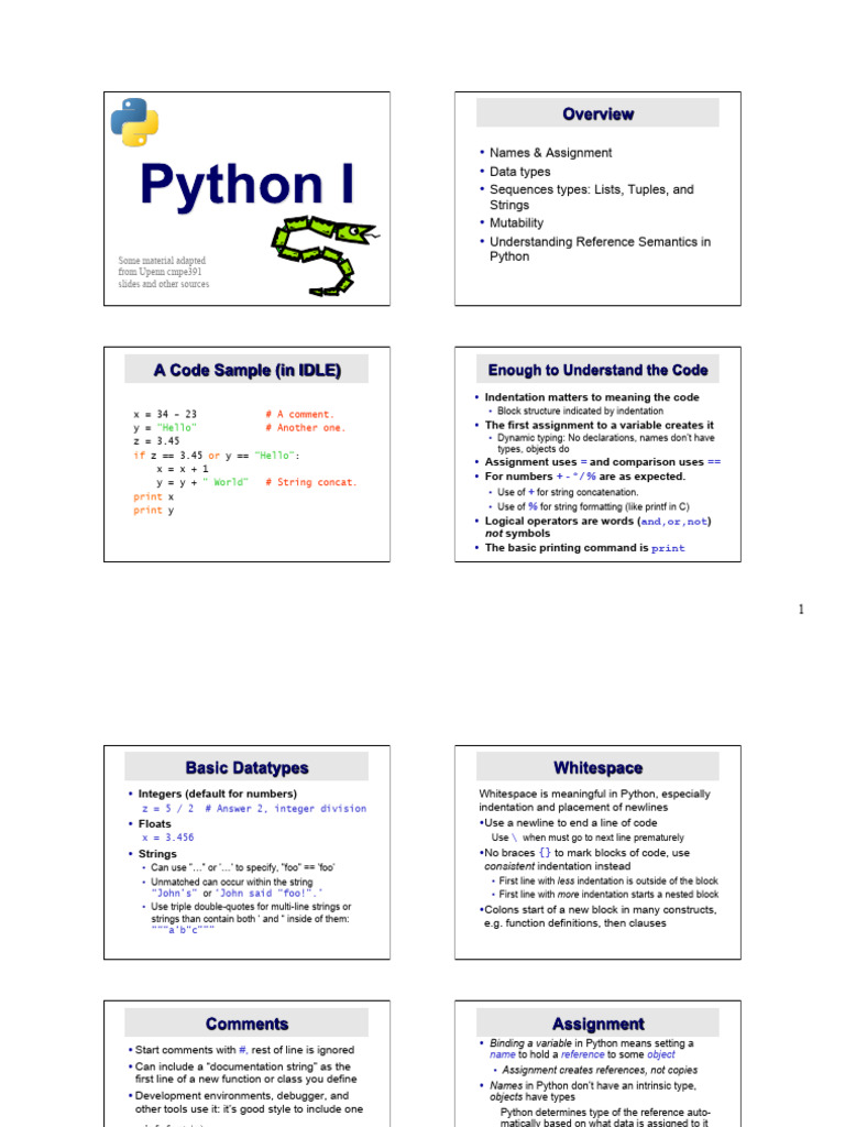 Python 1 | PDF | Data Type | String (Computer Science) Python 1 | PDF | Data Type | String (Computer Science)