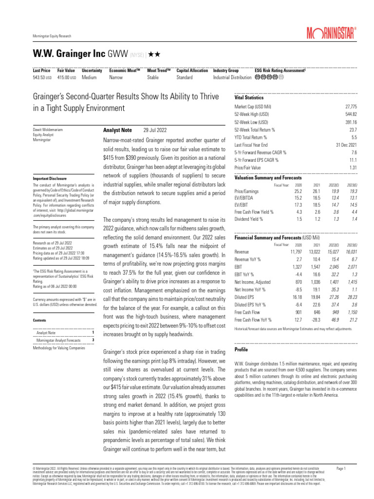 Grainger's Second-Quarter Results Show Its Ability To Thrive | PDF ...