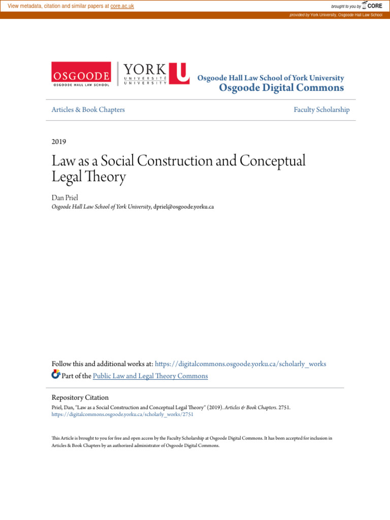 Law as Social Construction: Legal Theory | PDF | Jurisprudence | Positivism