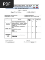 Deped Standard Table of Specification Format | PDF | Education Theory ...