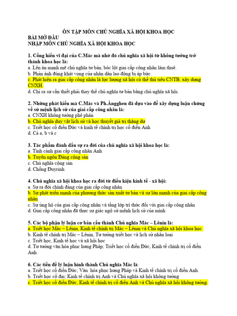 Bài1 - CNXHKH | PDF