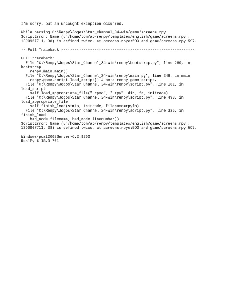 Traceback | PDF Traceback | PDF
