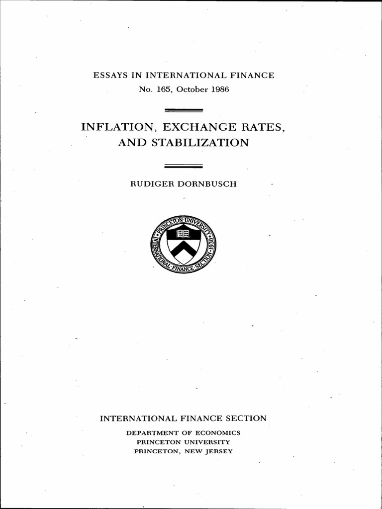 Inflation, Exchange Rates, AND Stabilization: Essays in International ...
