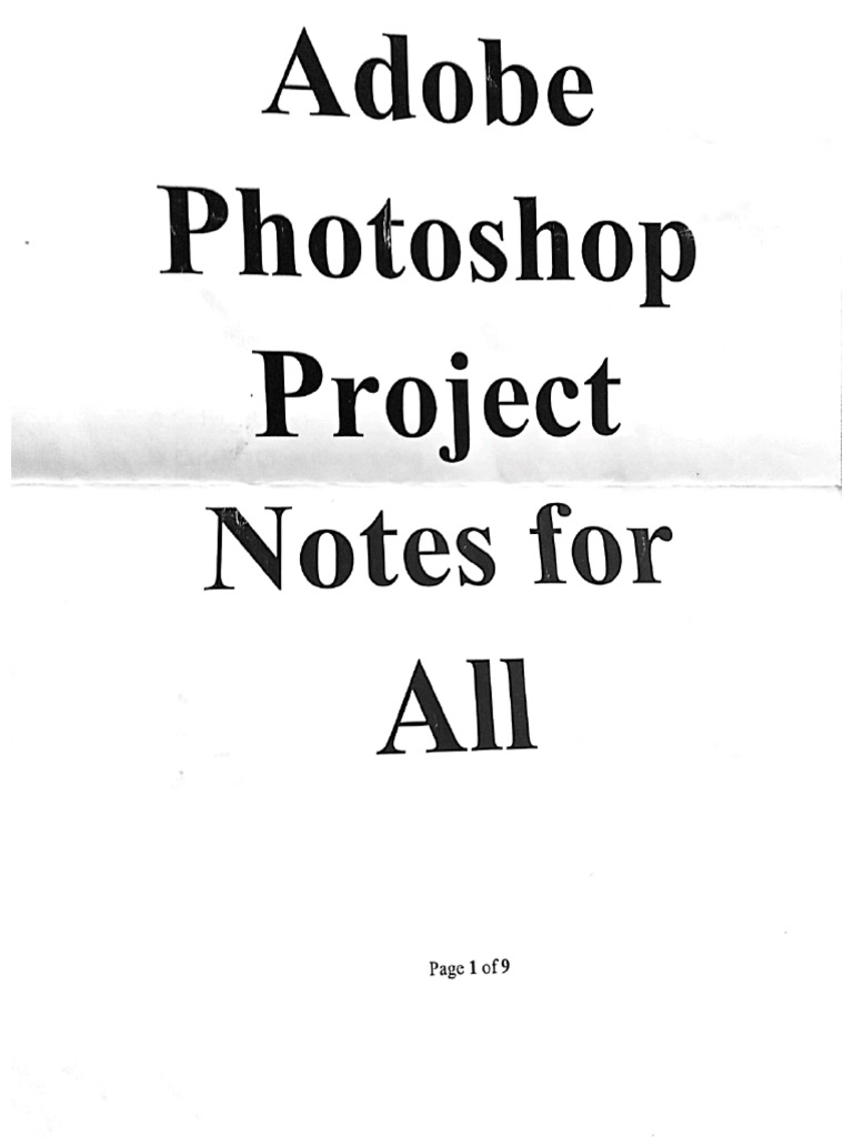 Adobe Photoshop Notes | PDF