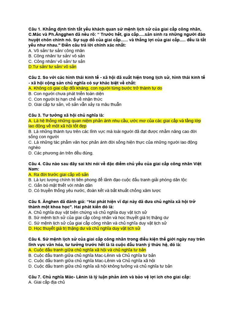 XHCNKH - bài kt | PDF