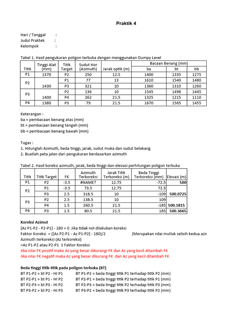 Tabel Pengukuran Praktikum 4 Dan 5 DDIW 2023 | PDF