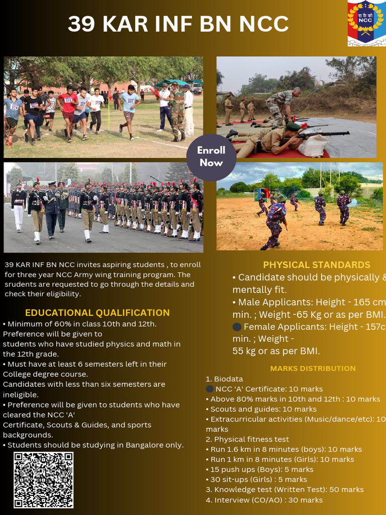 NCC Army Wing Training Enrollment Guide | PDF | Educational Stages