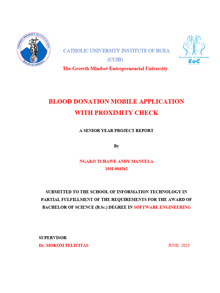 Blood Donation Mobile Application Project | Download Free PDF ...
