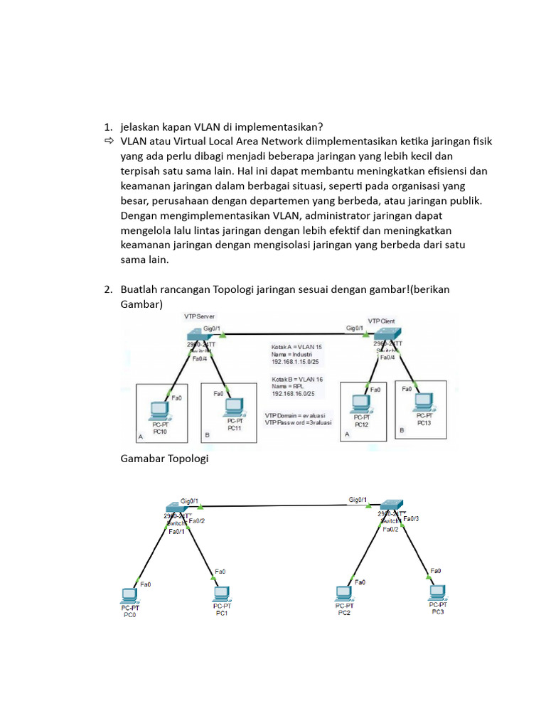 Jelaskan Kapan VLAN Di Implementasikan | PDF | Komputer