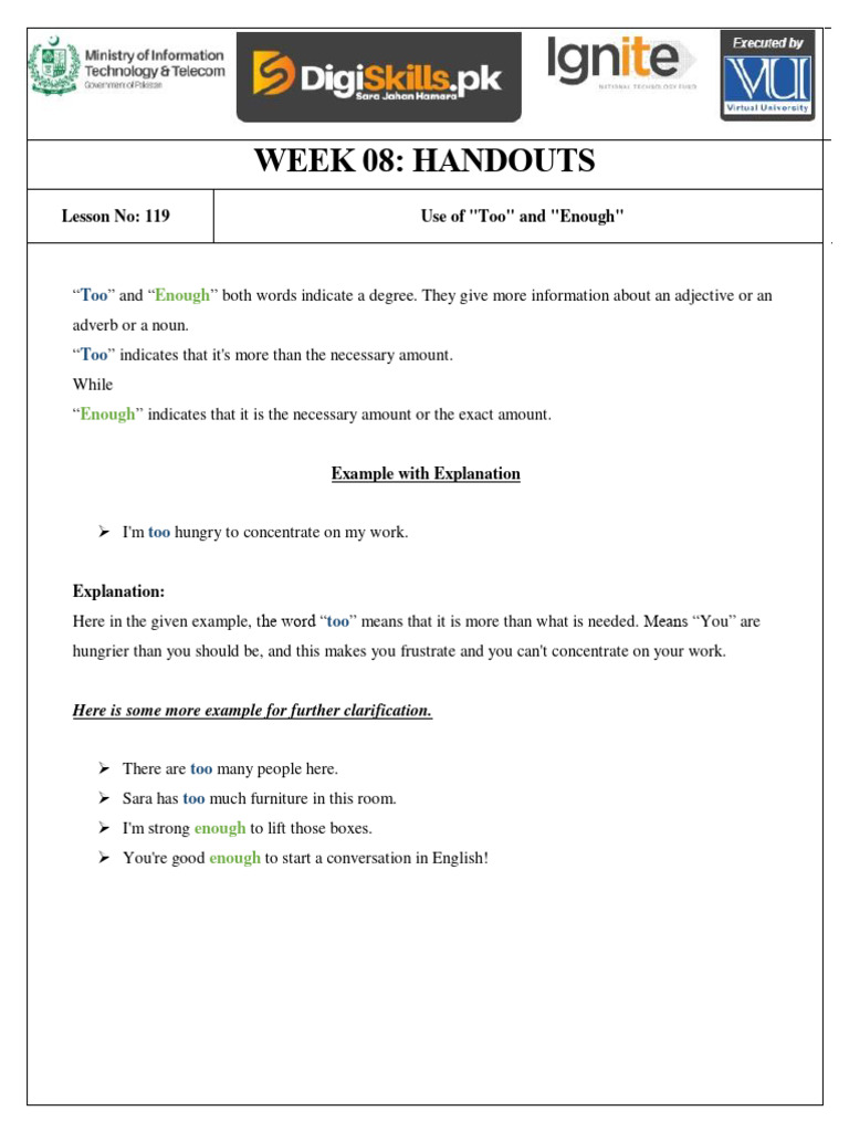 Week 8 Handouts | PDF