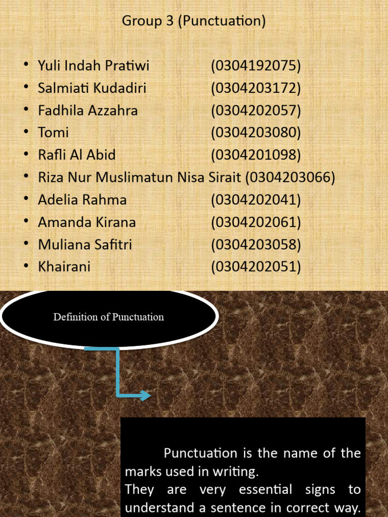 GROUP 3 Punctuation. | PDF | Bracket | Comma