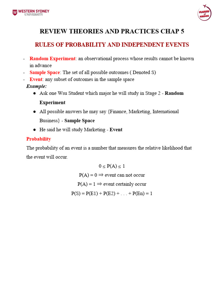 Probability Rules & Independent Events | PDF | Probability | Sampling (Statistics)