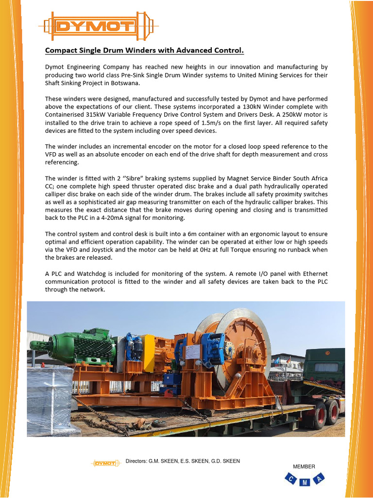 Dymot 250kW Compact Winder | PDF | Brake | Programmable Logic Controller