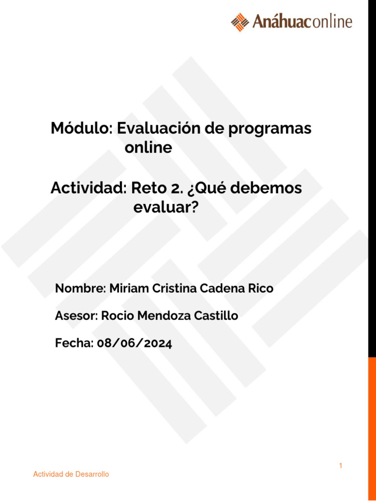 Reto2 09062024 | PDF | Evaluación | Business