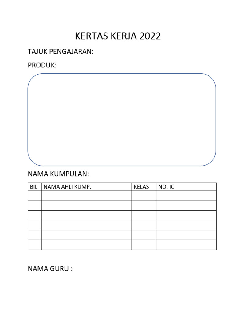 Kertas Kerja Rbt Pdf