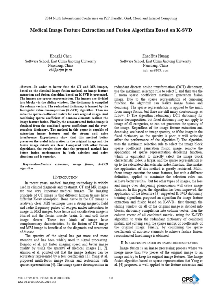 Medical Image Feature Extraction and Fusion Algorithm Based On K-SVD | PDF | Matrix (Mathematics ...