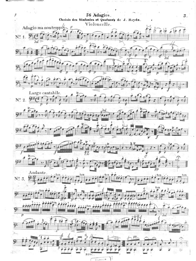 Haydn 36 Adagios For Solo Cello | PDF