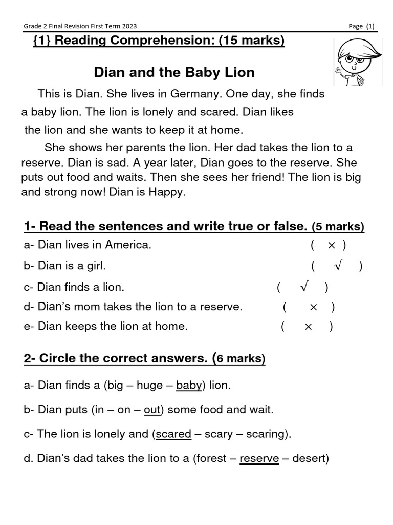 Final Revision - Grade 2 - First Term - Mr. Sameh | PDF