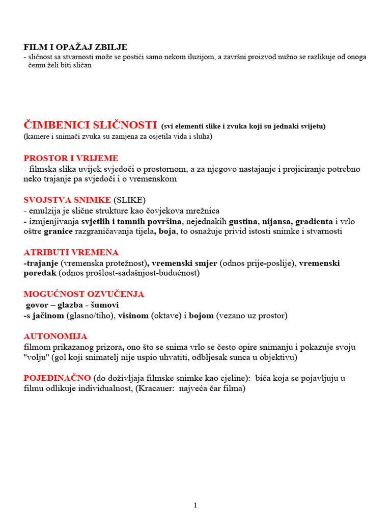 Teorija Filma Skripta | PDF